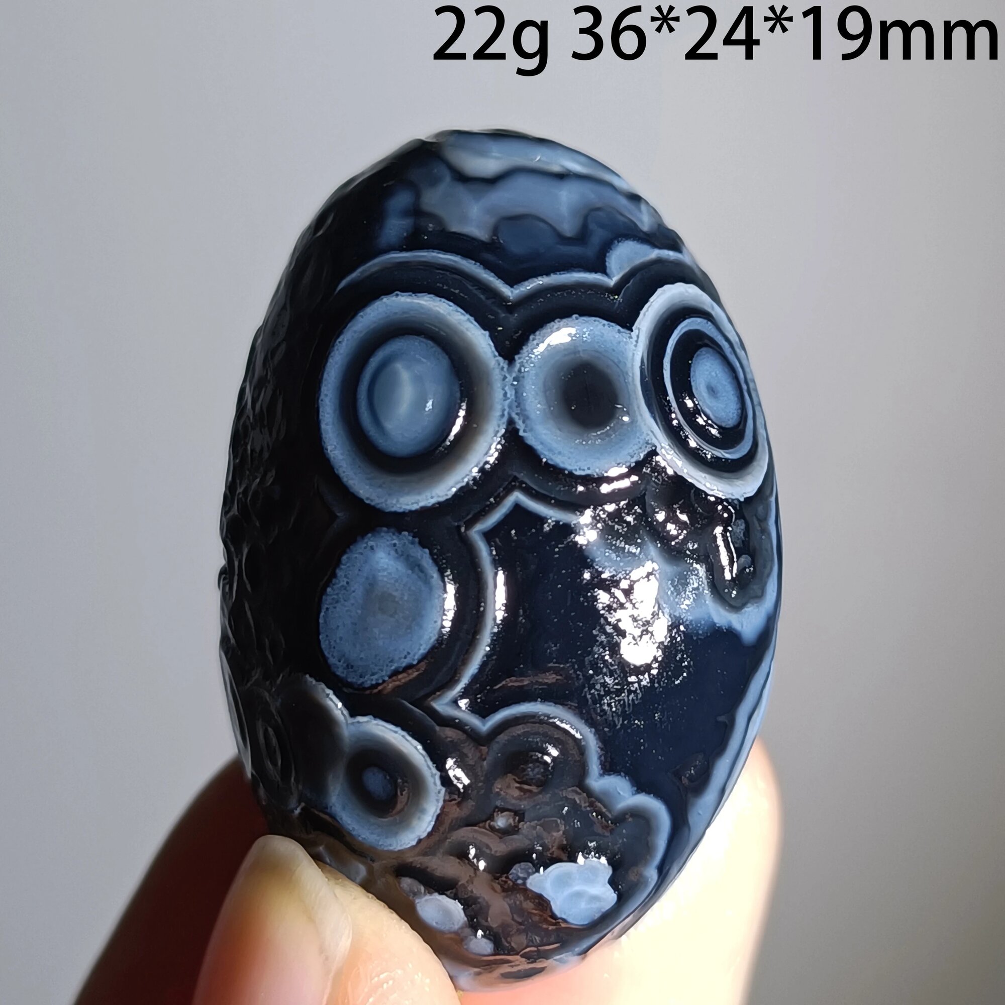 Черный сардоникс агат Алса Гоби глаз Темно-синий, 8