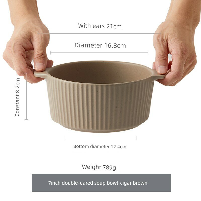 Миска для супа Hunchback Rain Grandma с двумя ручками для домашнего использования, новая модель 2025 года,