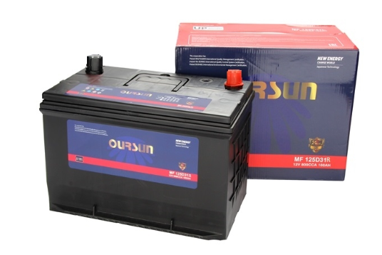 Аккумулятор автомобильный OURSUN JIS MF125D31R 100Ah 800А ПП (306х173х225) D31R 306x173x225