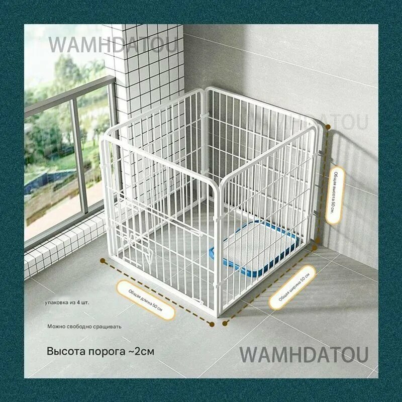 Усиленный вольер для собак, кошек, кролика. Металлическая складная клетка для крупных, средних и мелких пород домашних животных. Уличная будка для щенков и котов. 4 секций