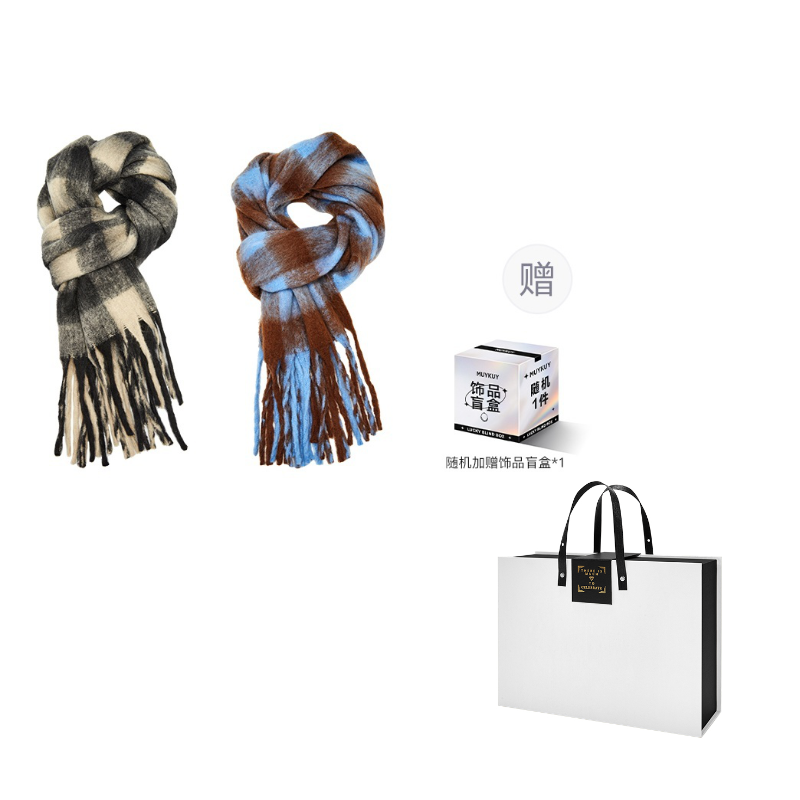 Шарф Black White Plaid MK-WJ1094-01 для мужчин