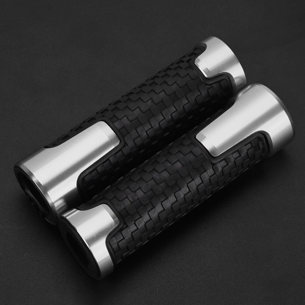 Мото ручки 7/8" черные с серебром для Kawasaki KLX250