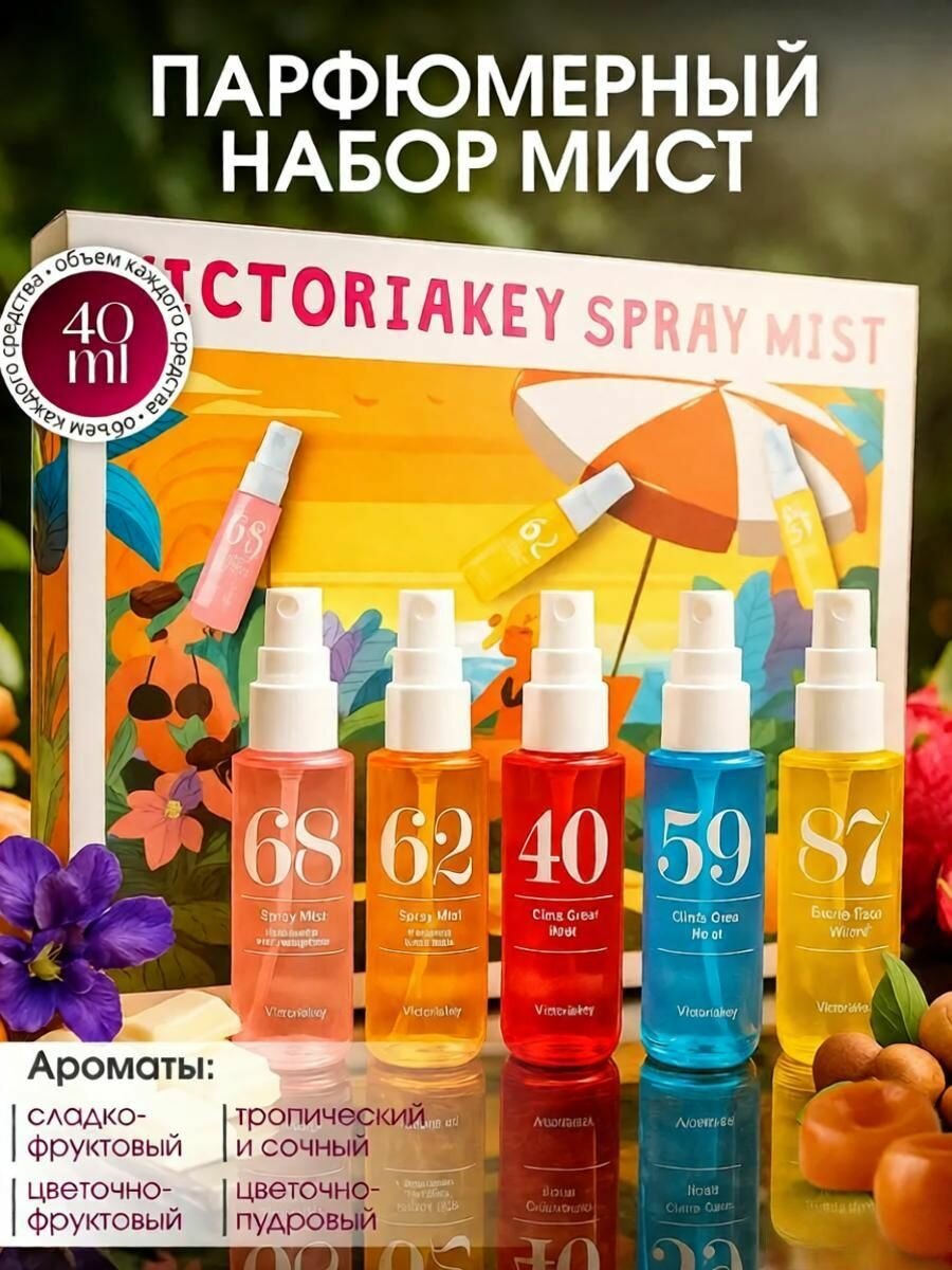 Парфюмерный спрей для тела Cheirosa, 40 мл*5шт, Растительный экстракт, Для всех типов кожи, Увлажнение