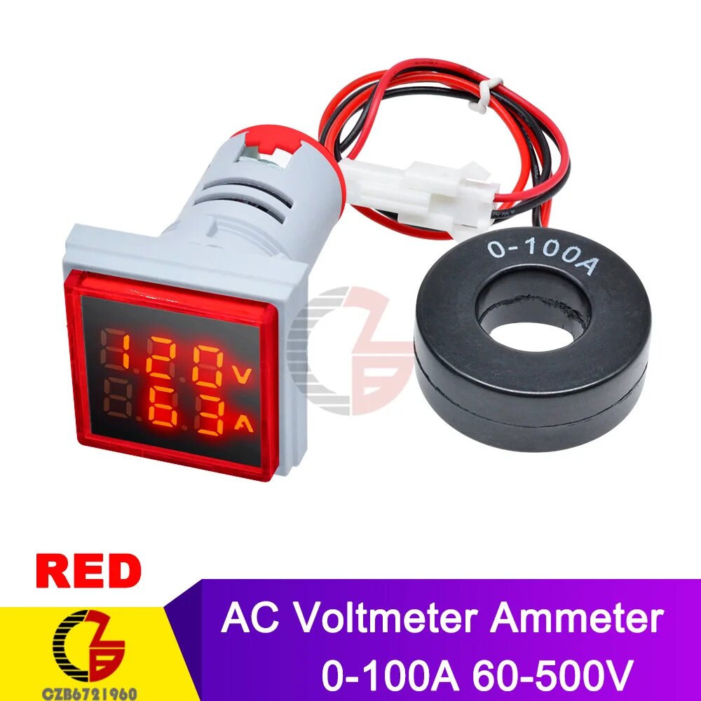 Цифровой вольтметр амперметр Diymore Voltammeter Red