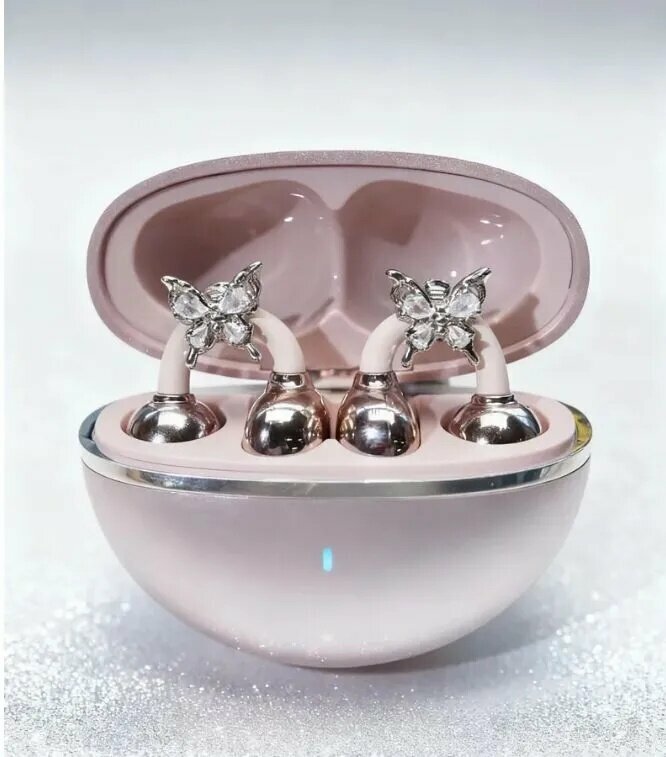 Наушники беспроводные с микрофоном, Bluetooth, USB Type-C, светло-розовый