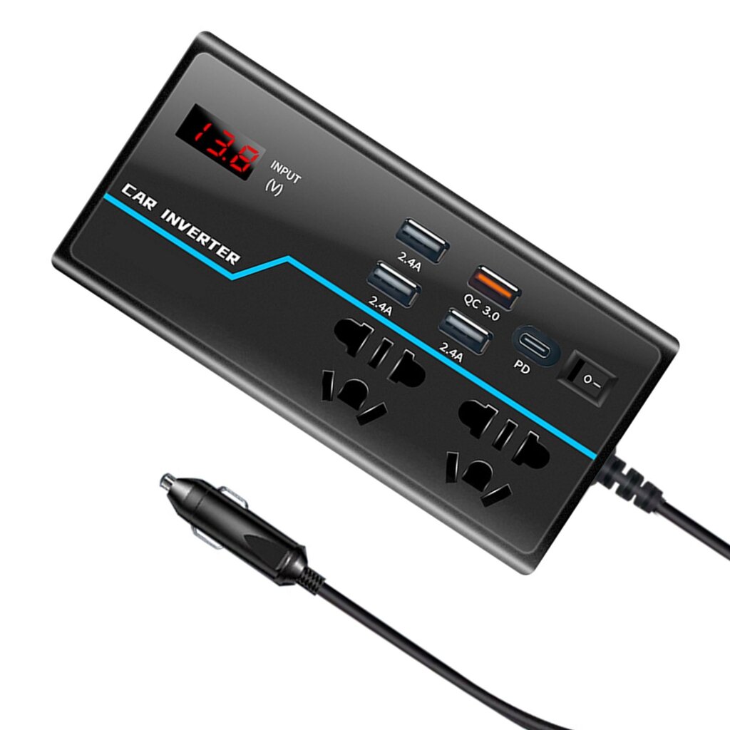 Автомобильный Инвертор Высокой Эффективности Автомобильный Инвертор 12 В/24 В до 110 В/220 В Цифровой Дисплей для Эффективного Преобразования Энергии
