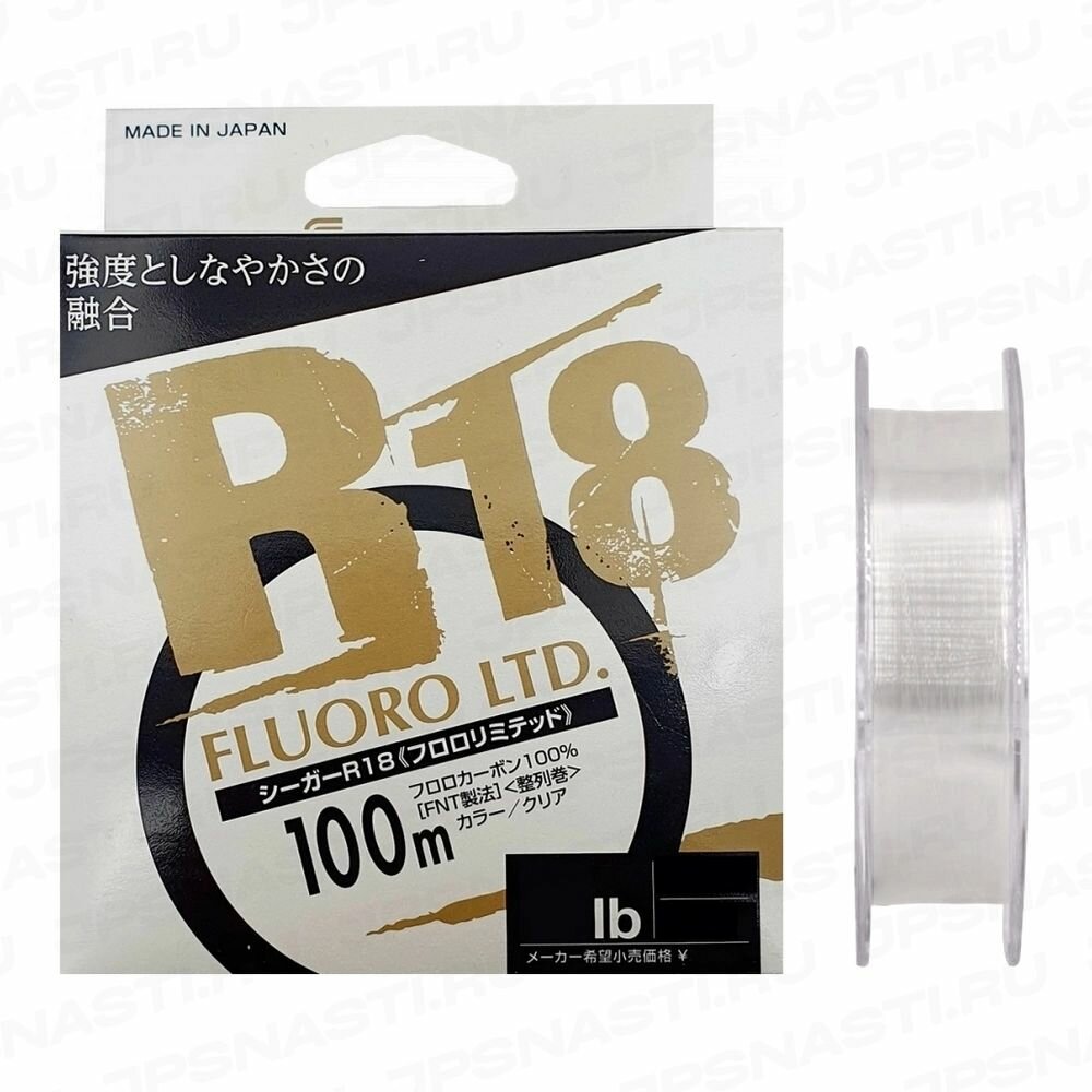 Флюорокарбон Seaguar R18 Fluoro LTD, #1.2, 100 м, прозрачный