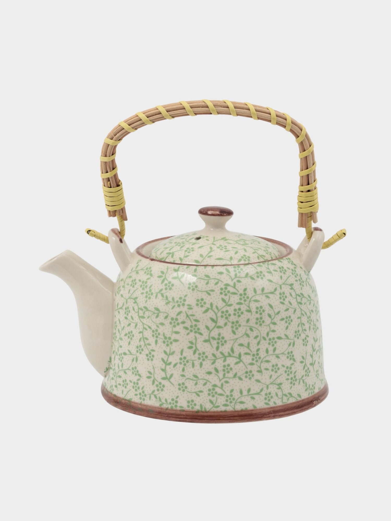 Чайник заварочный «Лепестки», металлическое сито, 900 мл, керамика, белый