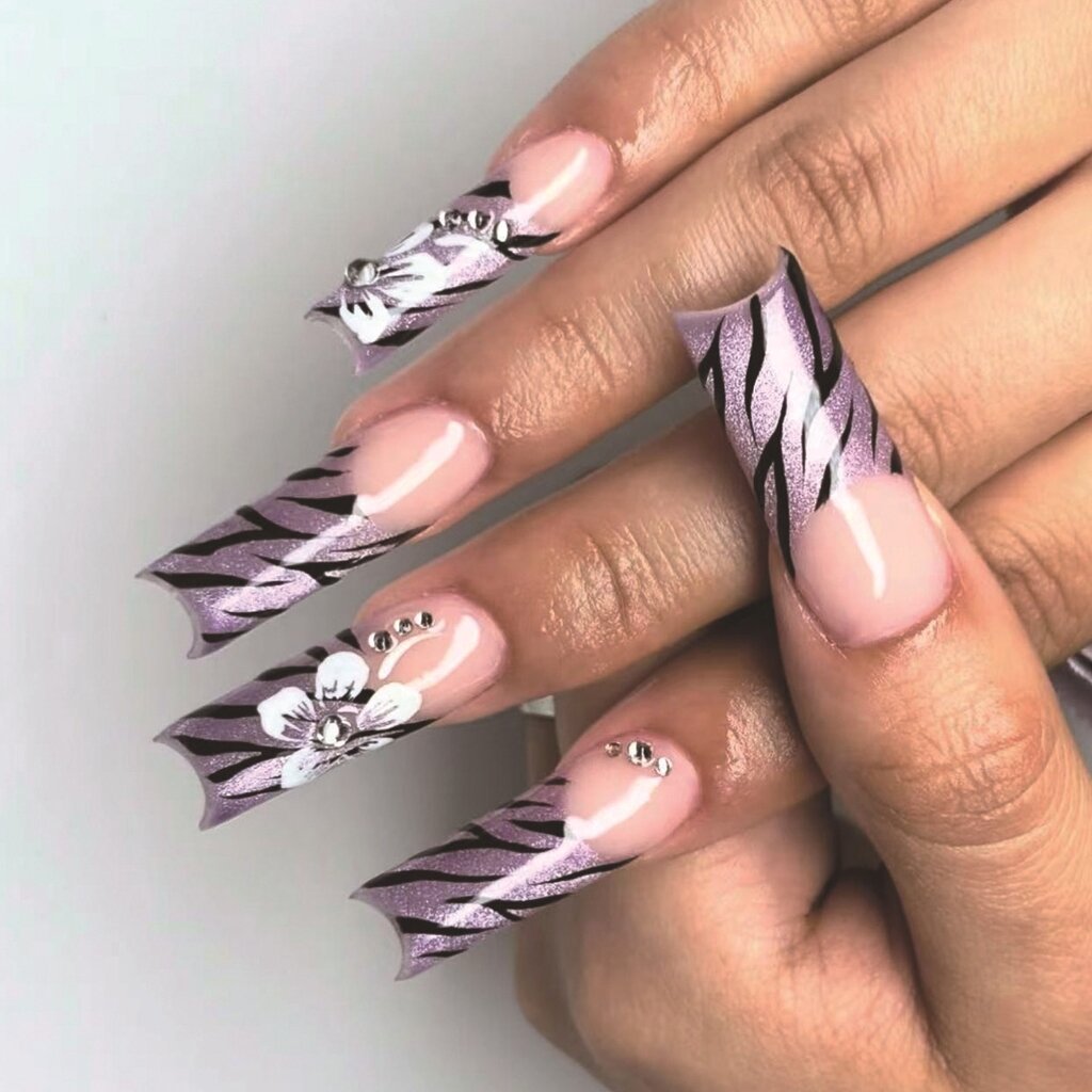 Кошачий Глаз Прижимается к Ногтю Блестками Гроб Акриловый Поддельный Ноготь Многоразового Использования Приклеивается к Ногтю для Украшения Маникюра DIY Nail Art