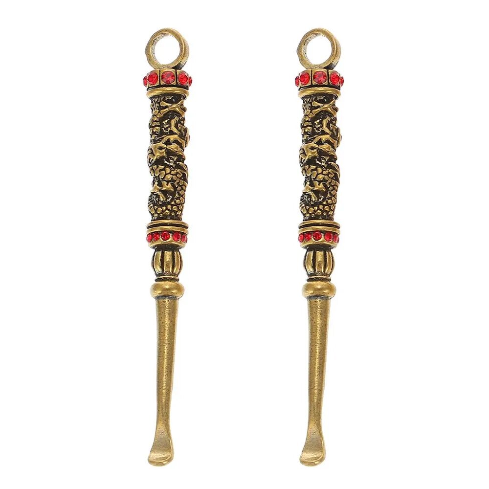 Латунные мини-ложки для работы с мелкими веществами 2 штуки размер 6,8 0,7 0,7см