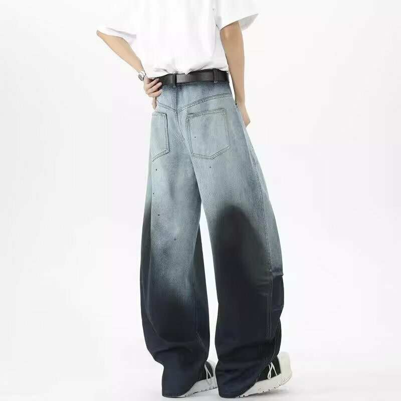 Тренд RONG CH Женские Джинсы Кроп Y2K Свободные Флэр Деним, Размер_XL