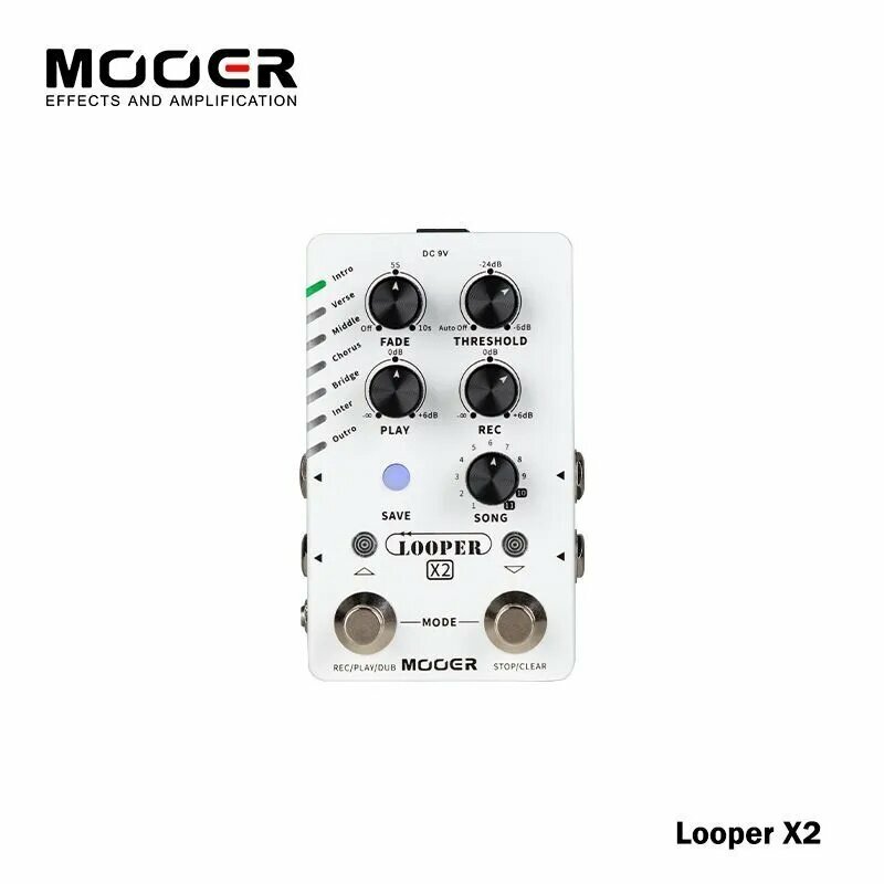 Mooer Looper X2 Электрогитара монолитный Стерео петлитель эффект задержки эффектор реверберации двойной гвоздь