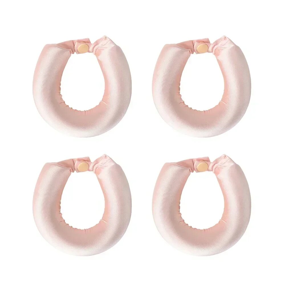 Безнагревательная щипцы для завивки волос, повязка на голову, без нагрева, бигуди 4Pcs Light pink