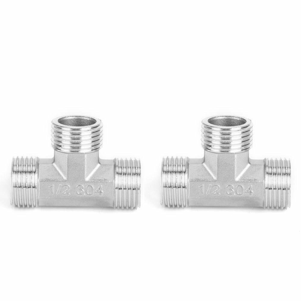 Тройник из нержавеющей стали с наружной резьбой G1/2 дюйма, Т-образный фитинг для сантехники, водопровода, воздушного компрессора