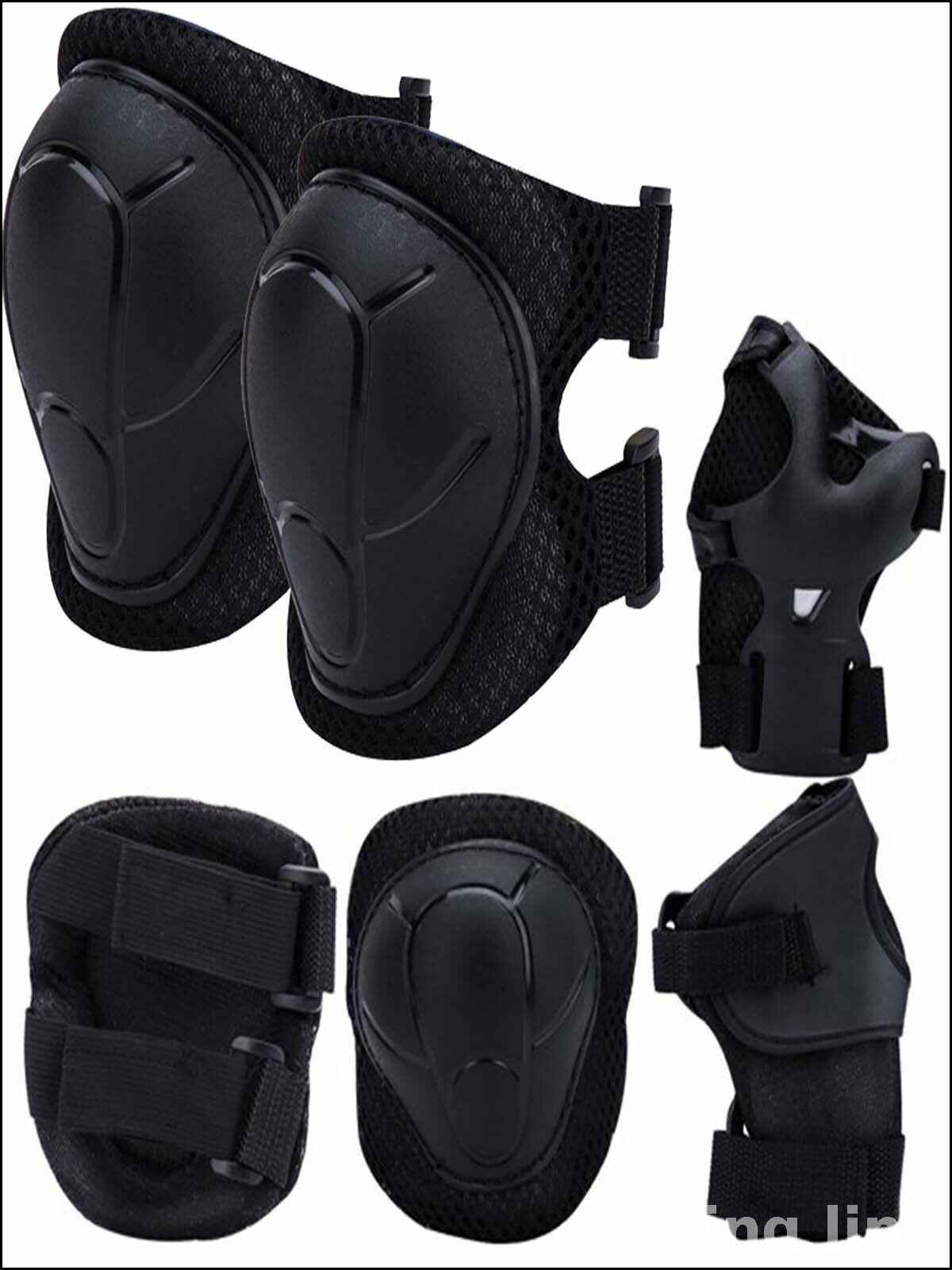 Эксклюзивный комплект детской защиты для коньков, 6 предметов: регулируемые наколенники, налокотники и надежная защита для запястий