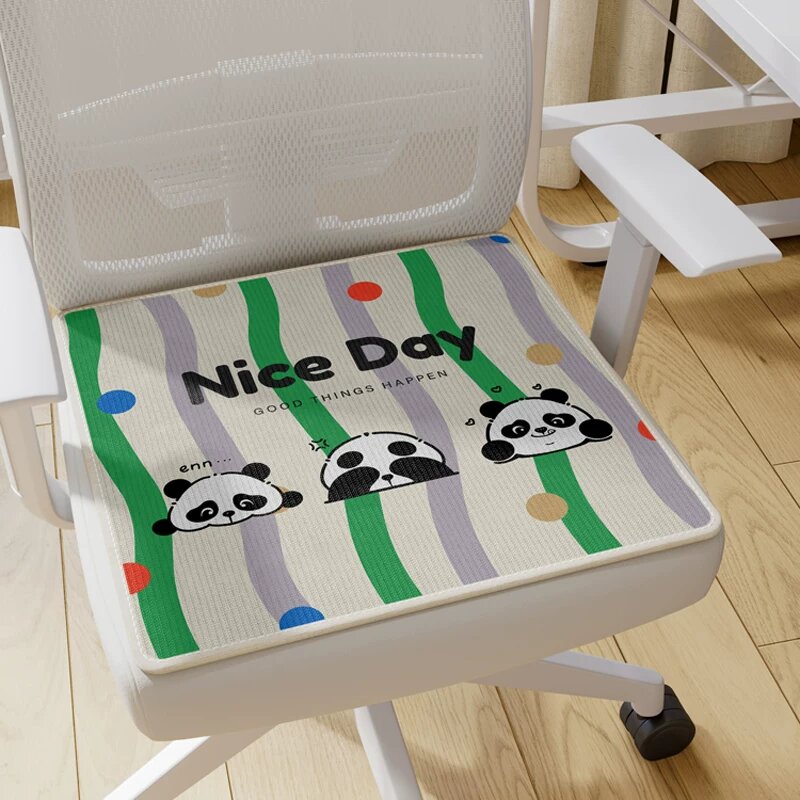 Подушка для сиденья Miniso Panda из ледяного шелка, летняя, для офиса, для длительного сидения, дышащая, нескользящая,