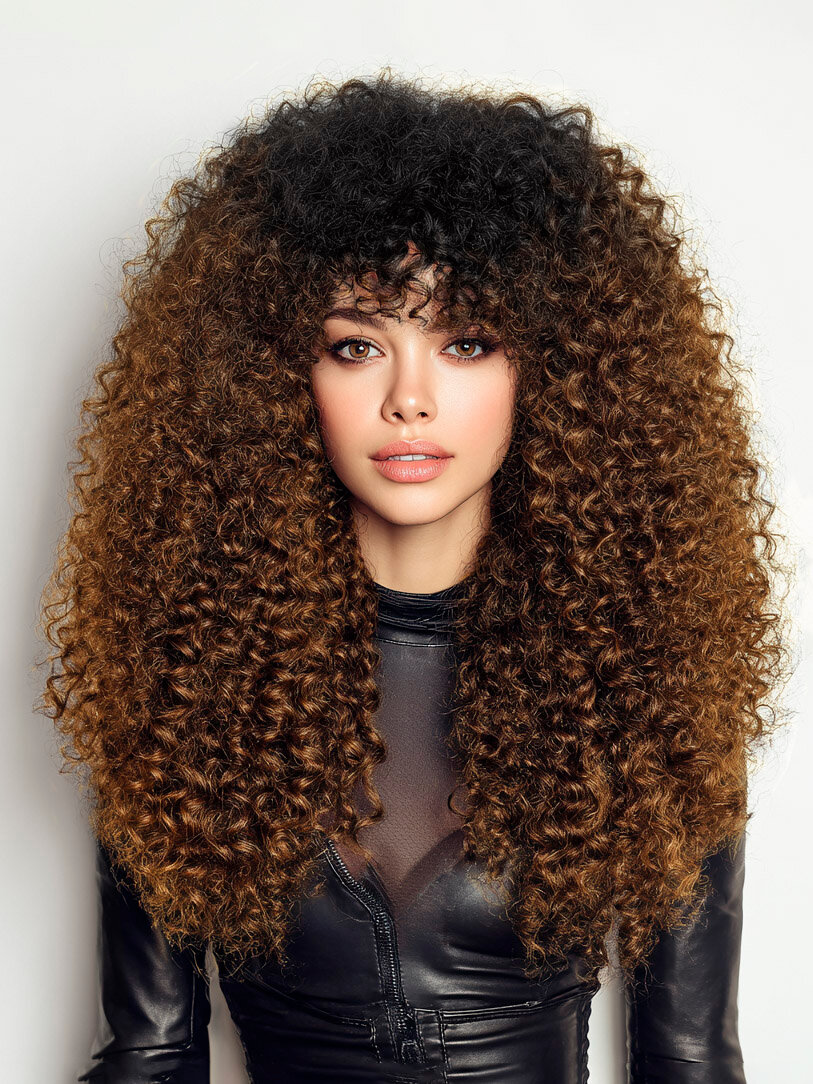 Hairshop Афрокудри 1/27 60см (Черный/Русый с медным подтоном)