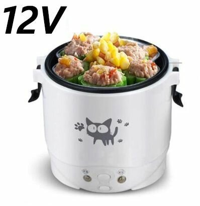 Миниатюрная электрическая рисоварка, Мультиварки и техника для варки, Aнтипригарный аппарат для приготовления пищи, 1л, 100 Вт, 12 B для автомобилей
