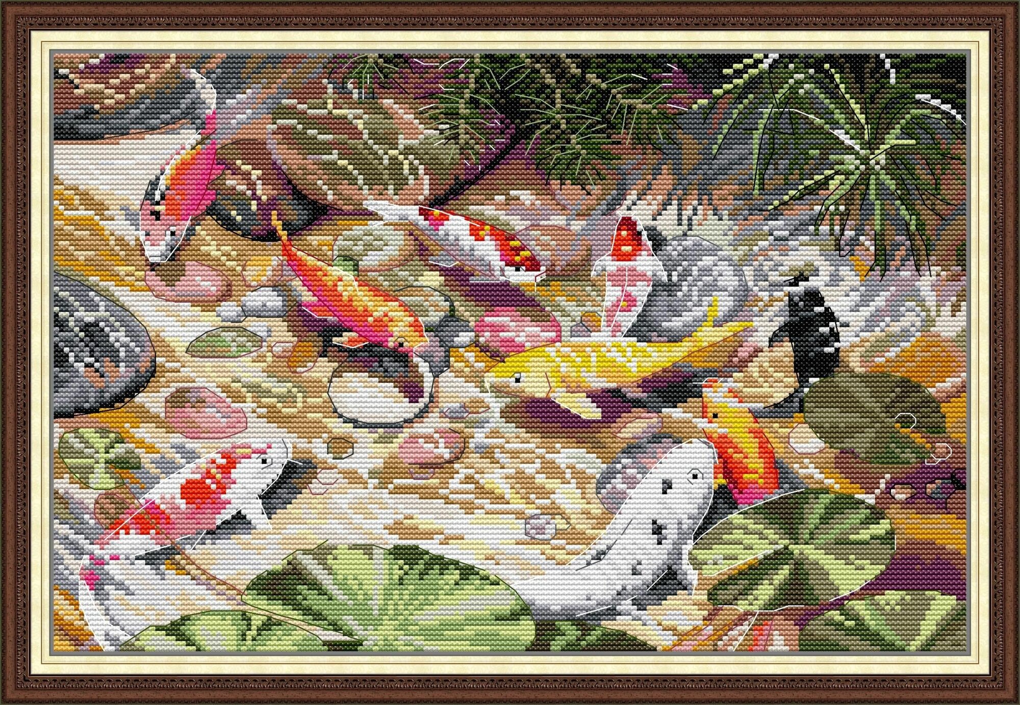 Эксклюзивный набор NKF для вышивки крестом, схема фигуры девяти карпов 52 на 36 см