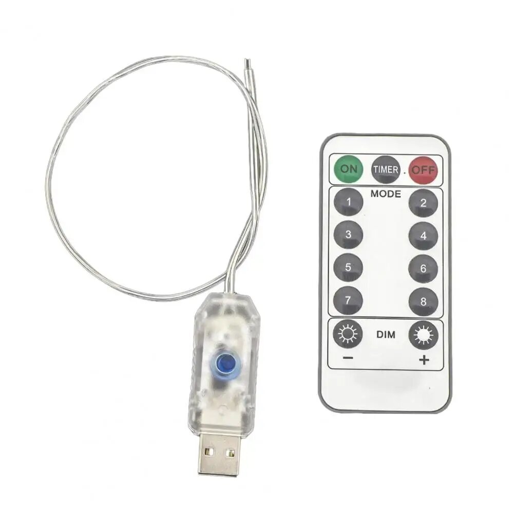 Контроллер гирлянд Newmerun 8 режимов USB 30 cm