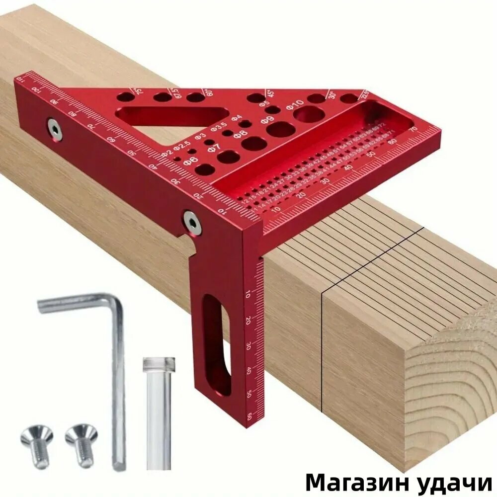 Линейка/угольник строительный 111мм х 85мм, Металл