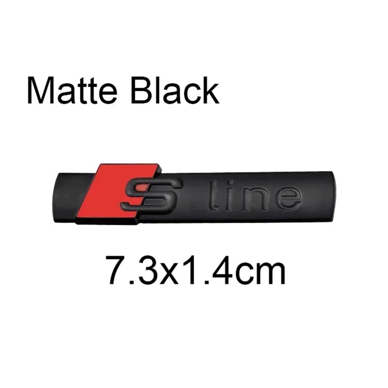 Для AUDI Sline 3d наклейка металлический значок автомобиля гоночная эмблема A3 A4 A5 A6 S7 A8 S3 S4 S5 S6 S7 S8 SQ5 SQ7 Q3 Q5 Q7 Q8 RS3 RS4 RS5 Matte Black 7.3cm
