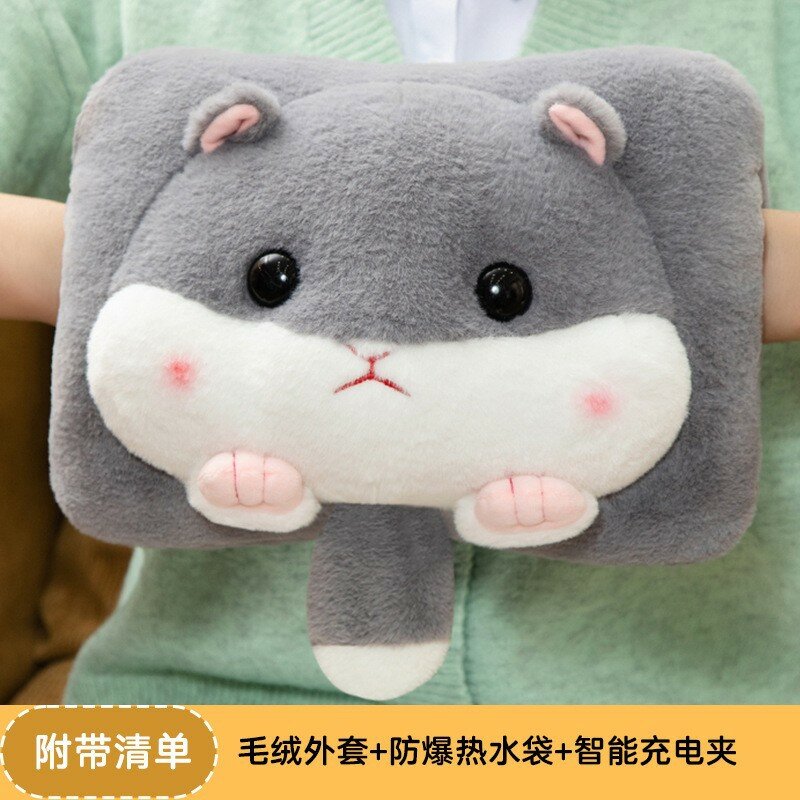 Горячая бутылка с водой, перезаряжаемая, взрывобезопасная, мультяшная плюшевая грелка для рук, прямая продажа от фабрики, квадратная, наполненная водой, милая для девочек, теплая для детей