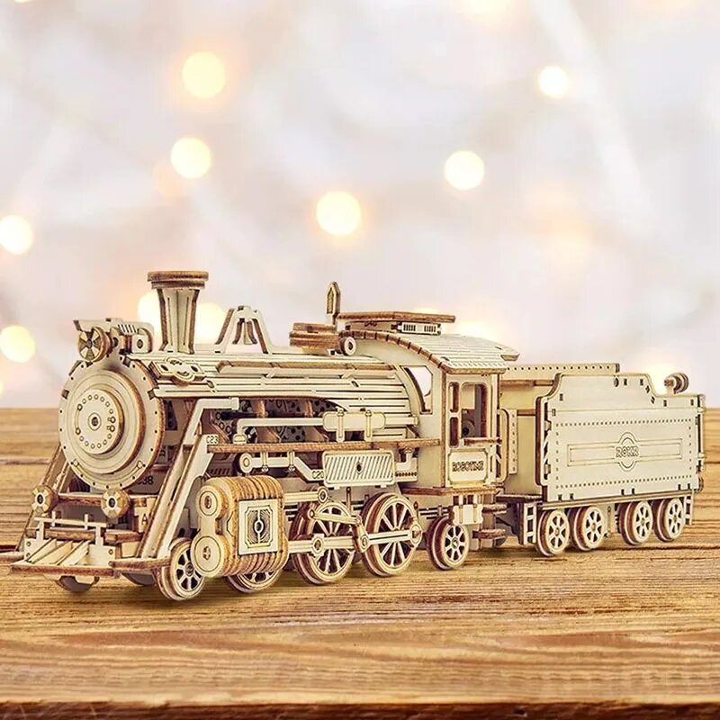Модель для сборки поездов в 3d puzzle diy wooden toys Подарок на взрослый день рождения, рождественский хэллоуин