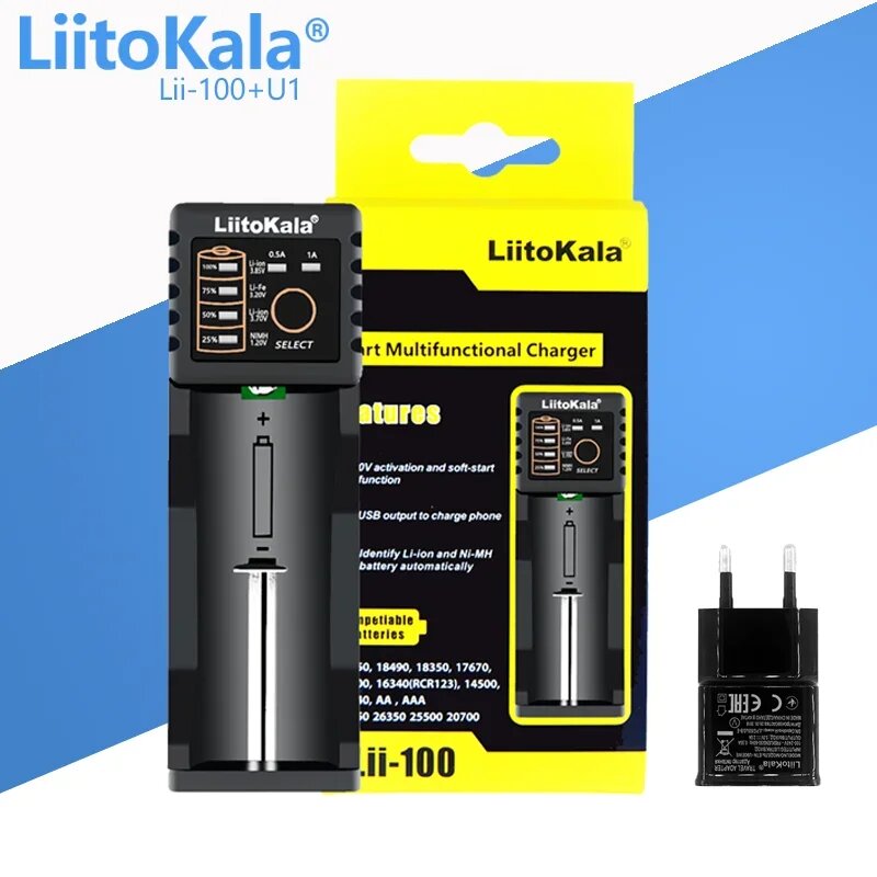 LiitoKala Lii-100(U1) интеллектуальное зарядное устройство