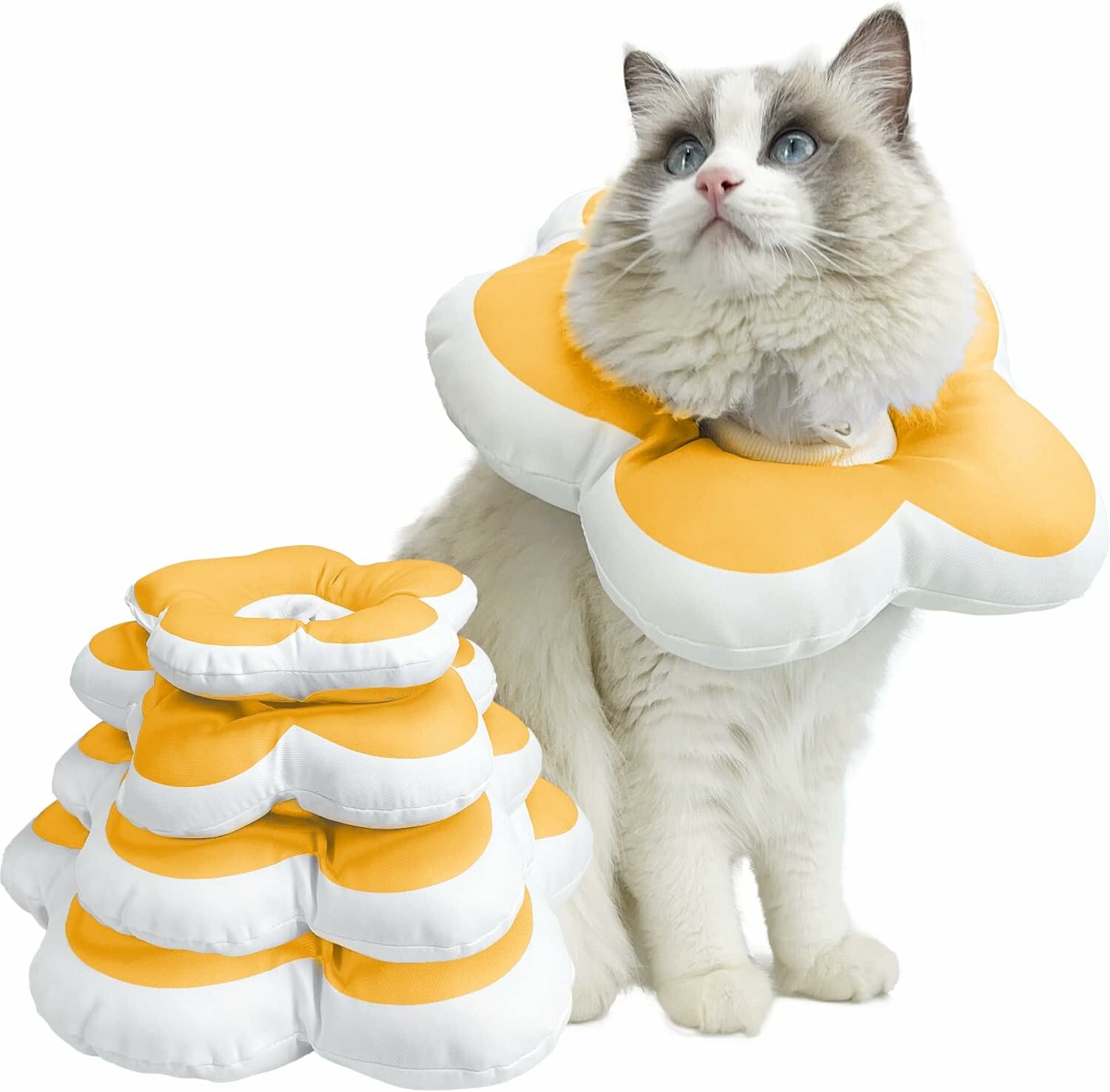 DINGXIAN Защитный воротник-цветок для кошек и мелких собак, непромокаемый послеоперационный конус от вылизывания и укусов, сезонный стиль