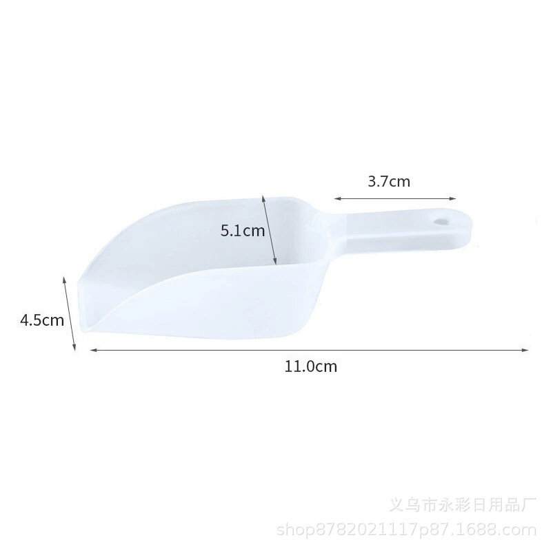 Пластиковая лопатка с матовой поверхностью для морозильника, качественная текстура, белый цвет, размеры 11x5.1 см,