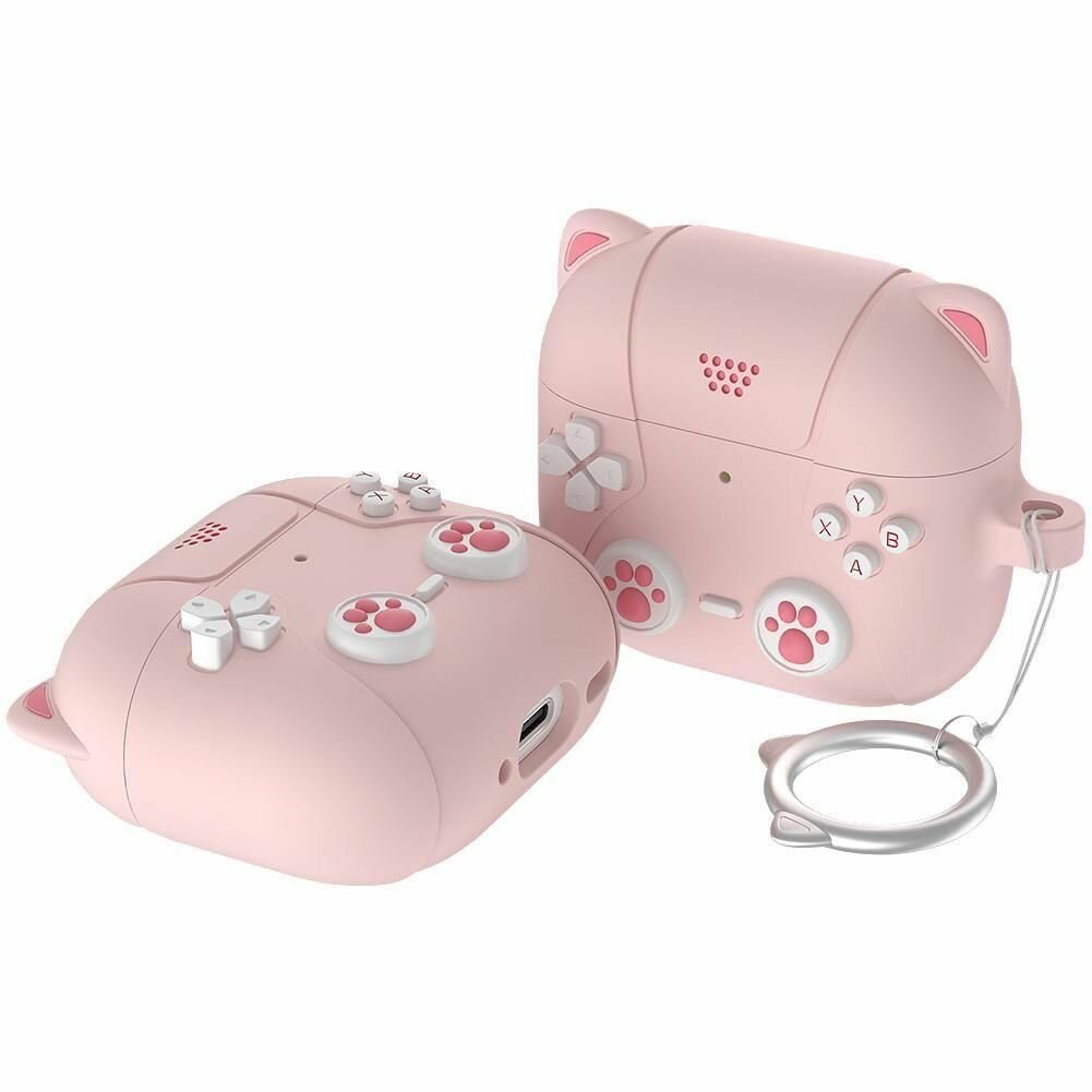 360 Полное покрытие подходящее для AirPods 4 3D милый мультяшный кот в форме силиконового защитного чехла для наушников