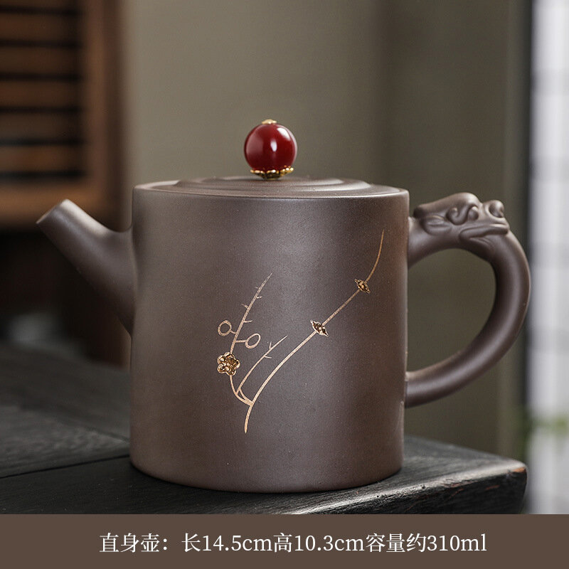Фиолетовый глиняный чайник ручной работы Jiaotao, чайник кунг-фу, полуручной фильтр для заваривания чая, большой одиночный чайник, домашний ретро-чайник