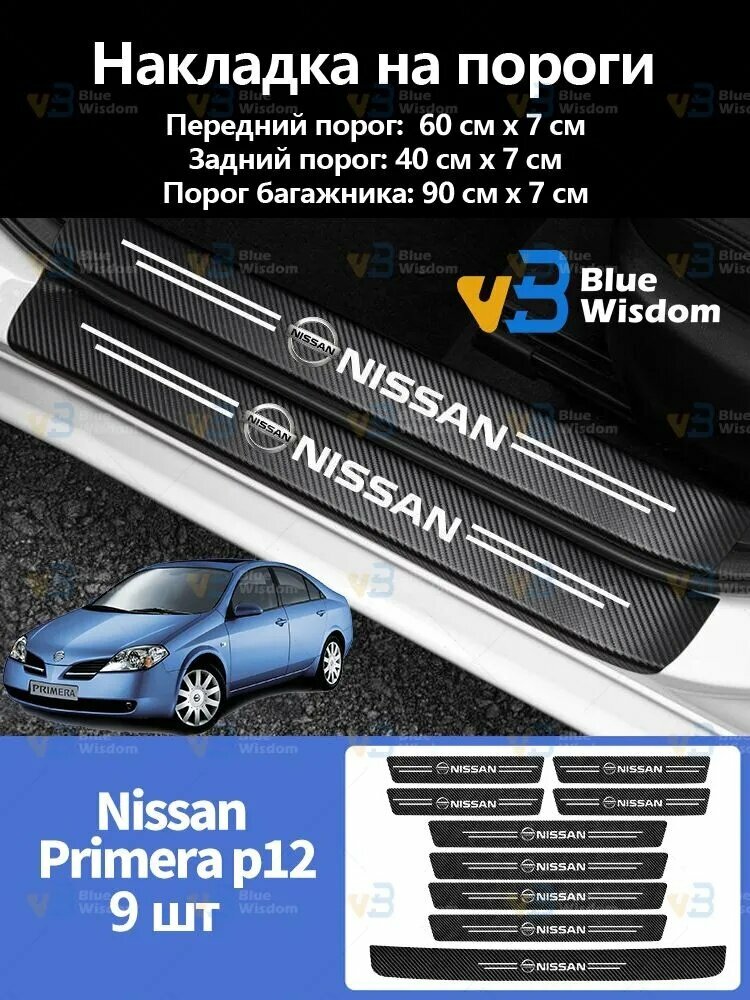 BlueWisdom Накладка на автомобиль на пороги, 9 шт.
