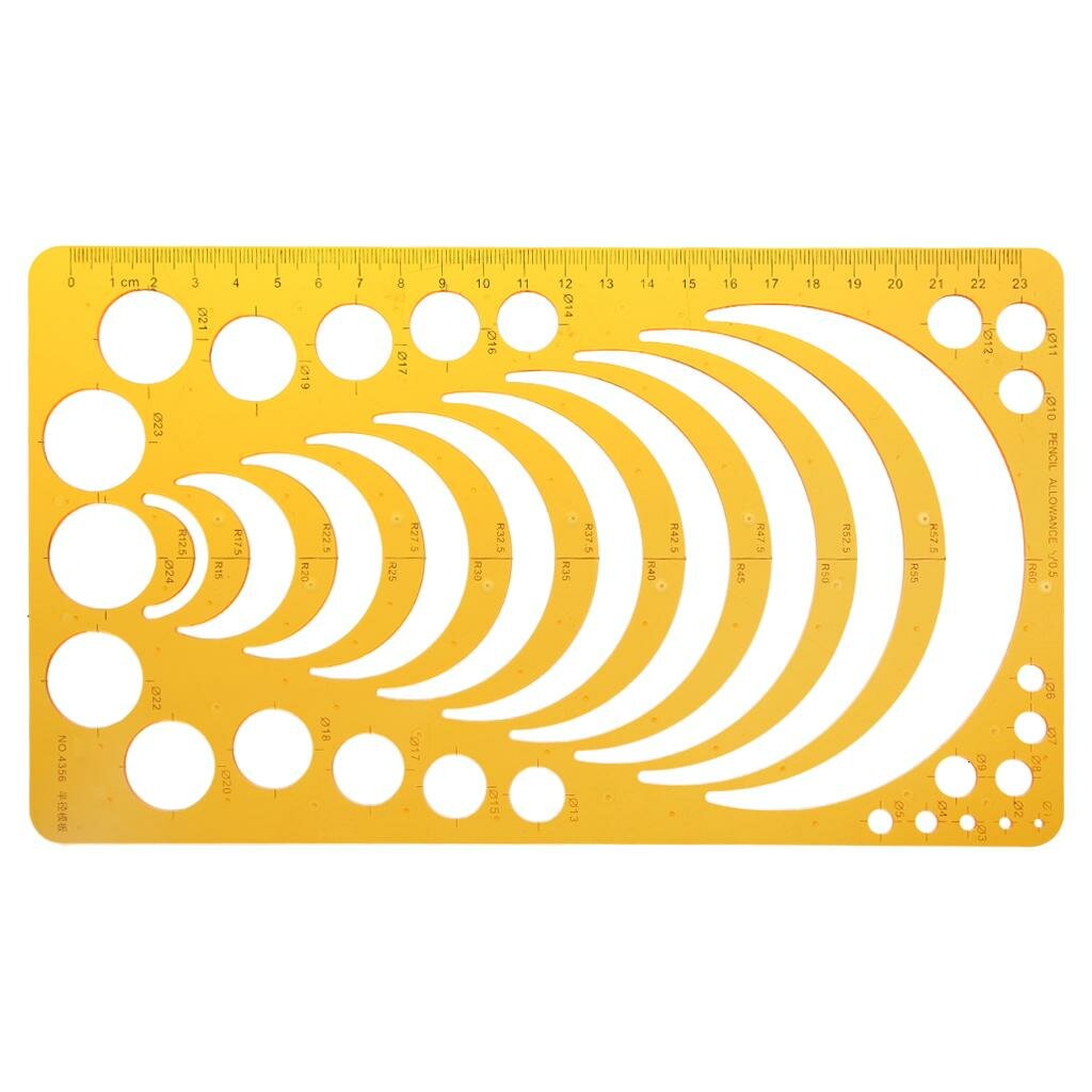 Шаблон-линейка K Resin для черчения кругов, красный