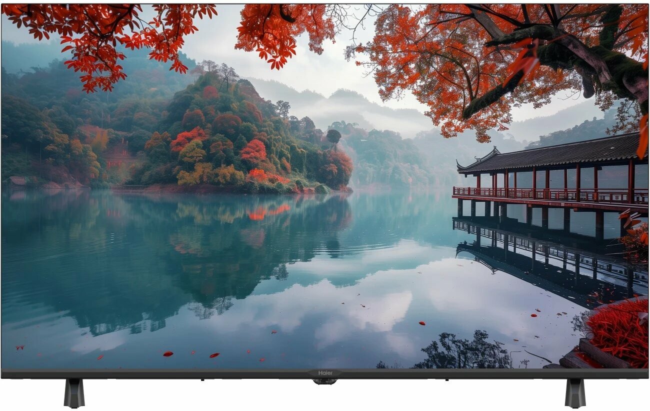 43" (109 см) Телевизор Haier 43 LED H1, черный (Direct LED, 4K UltraHD, Wi-Fi, Android TV)