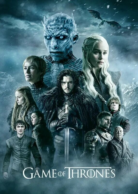 Алмазная мозаика "Game of Thrones" 40*50 см, безрамная, идеальна для дома, украшения, подарков.