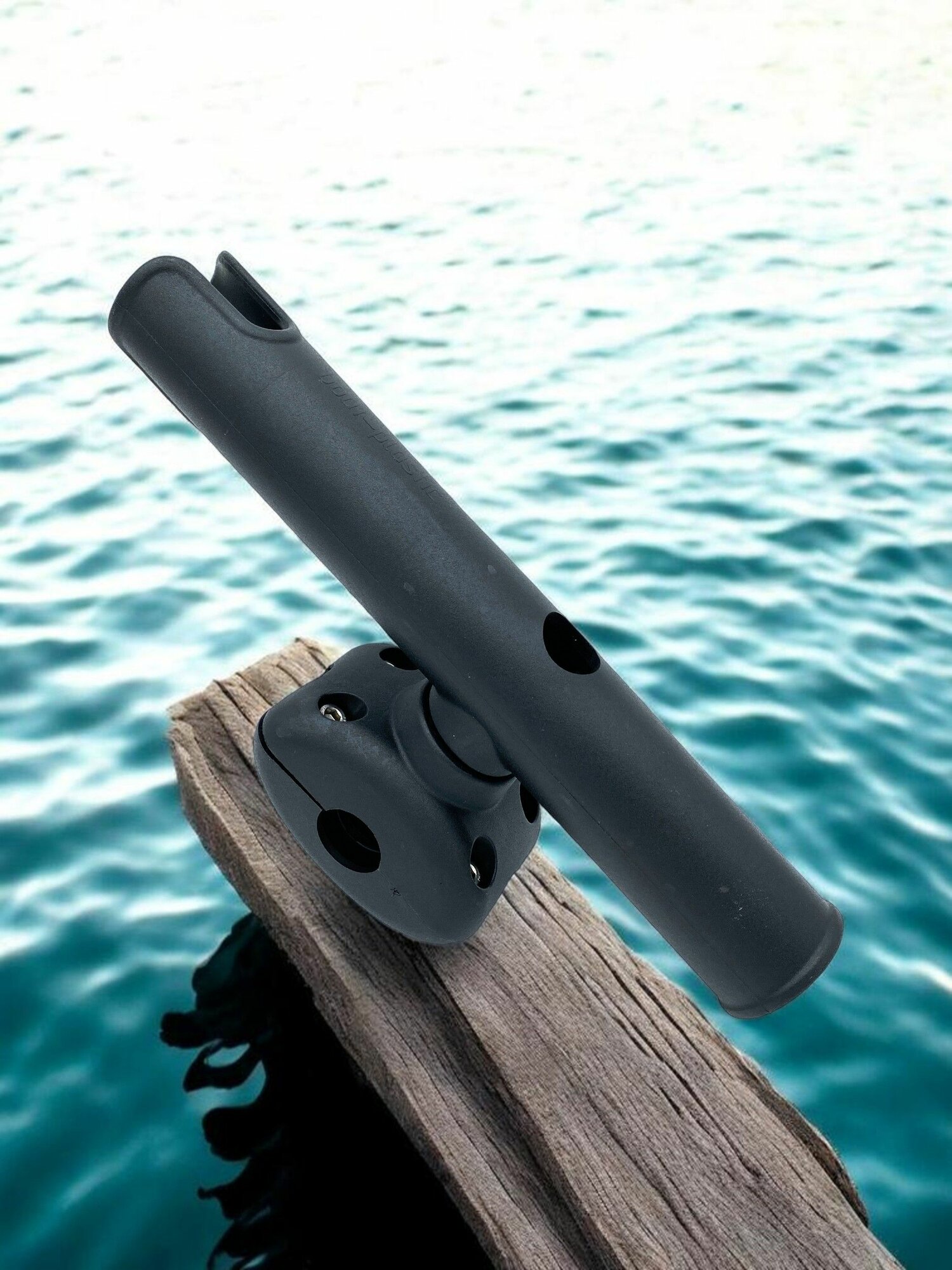 Держатель для удочки (удилища), подставка спиннинга в лодку ПВХ с поворотным узлом на транец, рейлинг