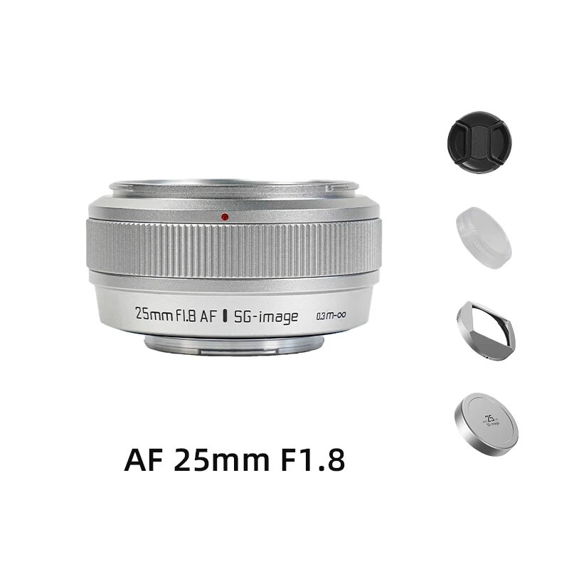 AF 25mm F1.8 Silver, объектив для Sony E, Nikon Z, Fuji XF