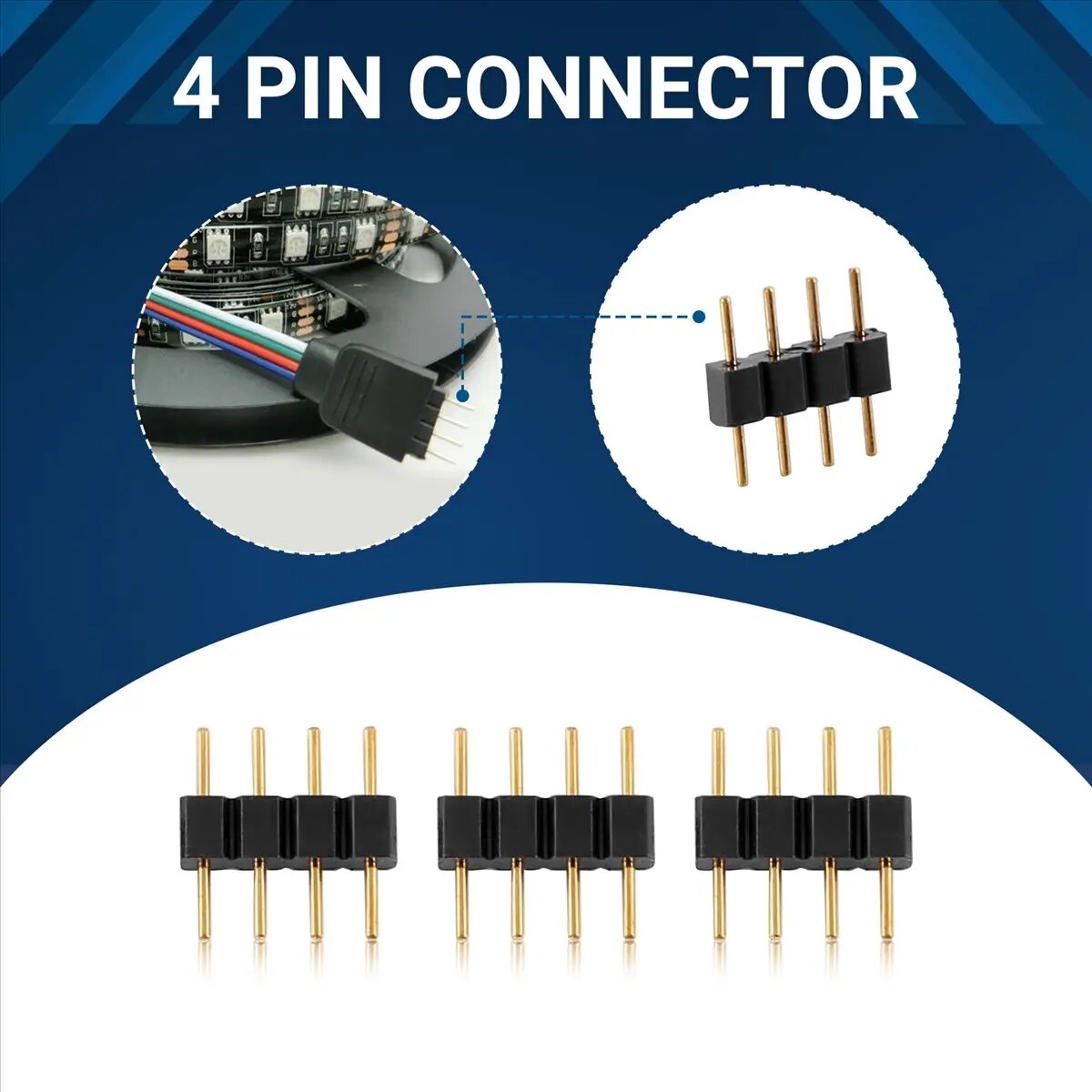 4-контактный RGB кабель-адаптер для LED ленты 3528 5050 CAA 50 шт