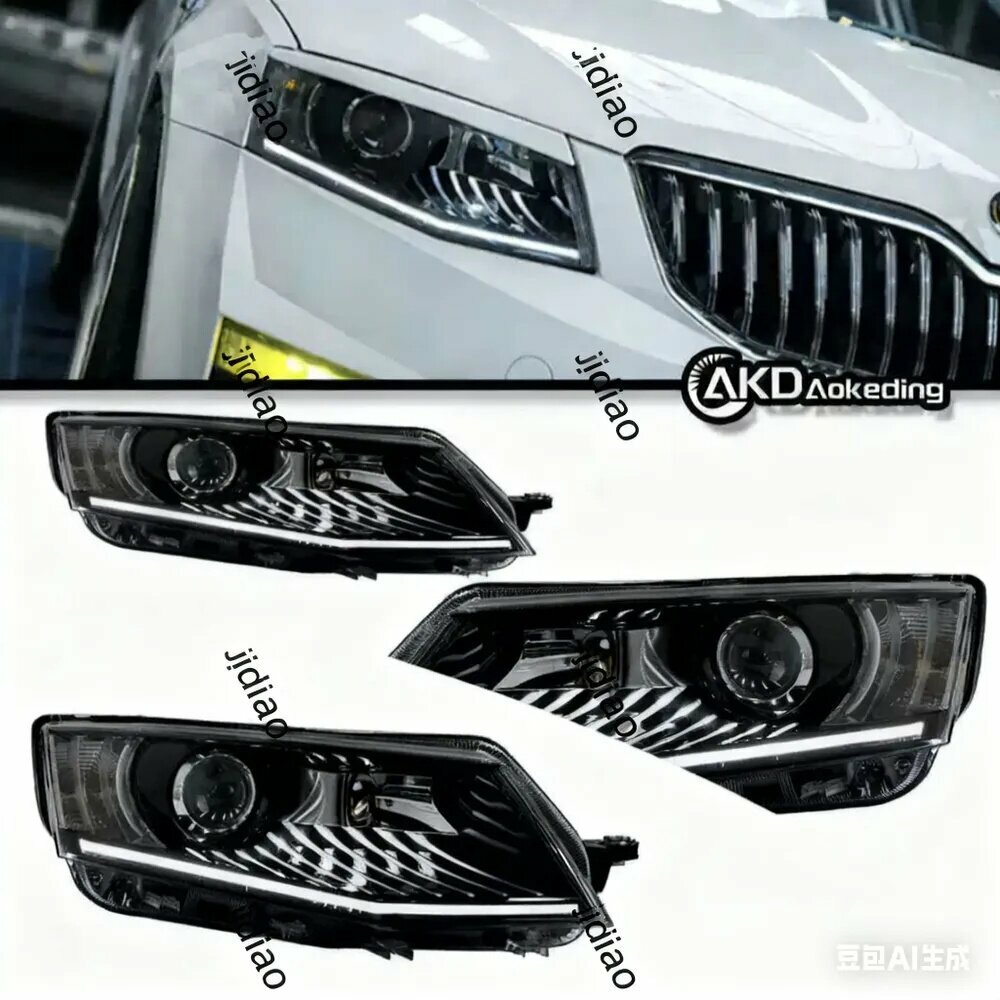 Фары автомобильные, 2 шт, арт. AF/LED-HEADLIGHT-OCTAVIA A7-Skoda