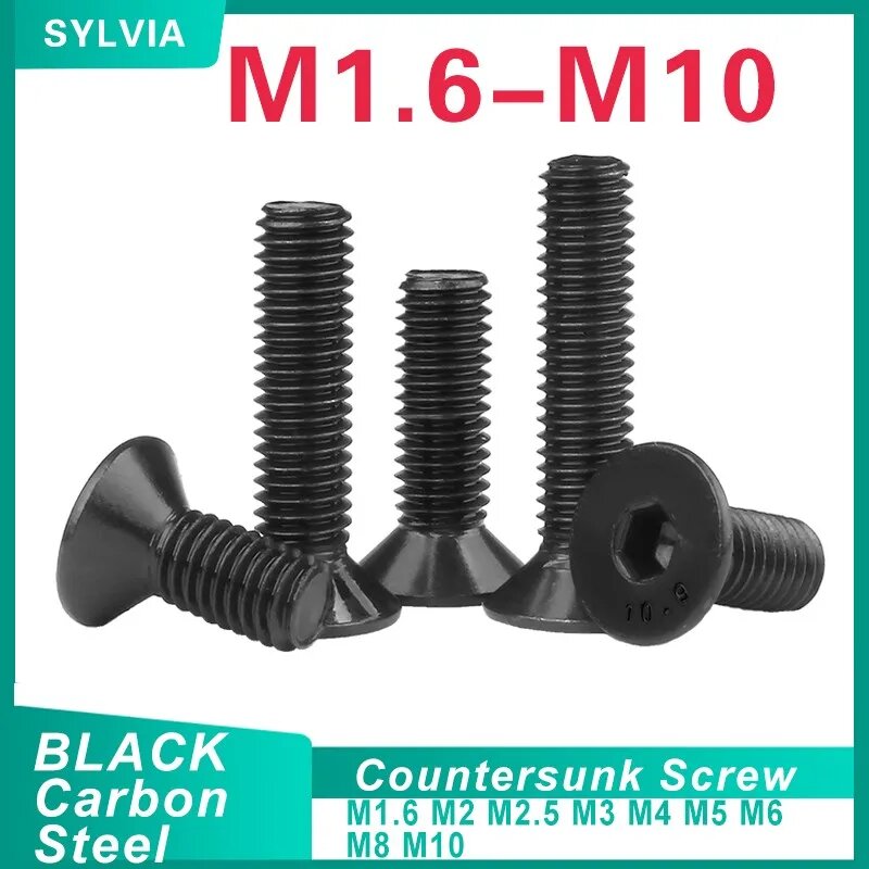 Шестигранные болты из углеродистой стали DIN7991 М1.6-М10 M3 (50pcs), 14mm