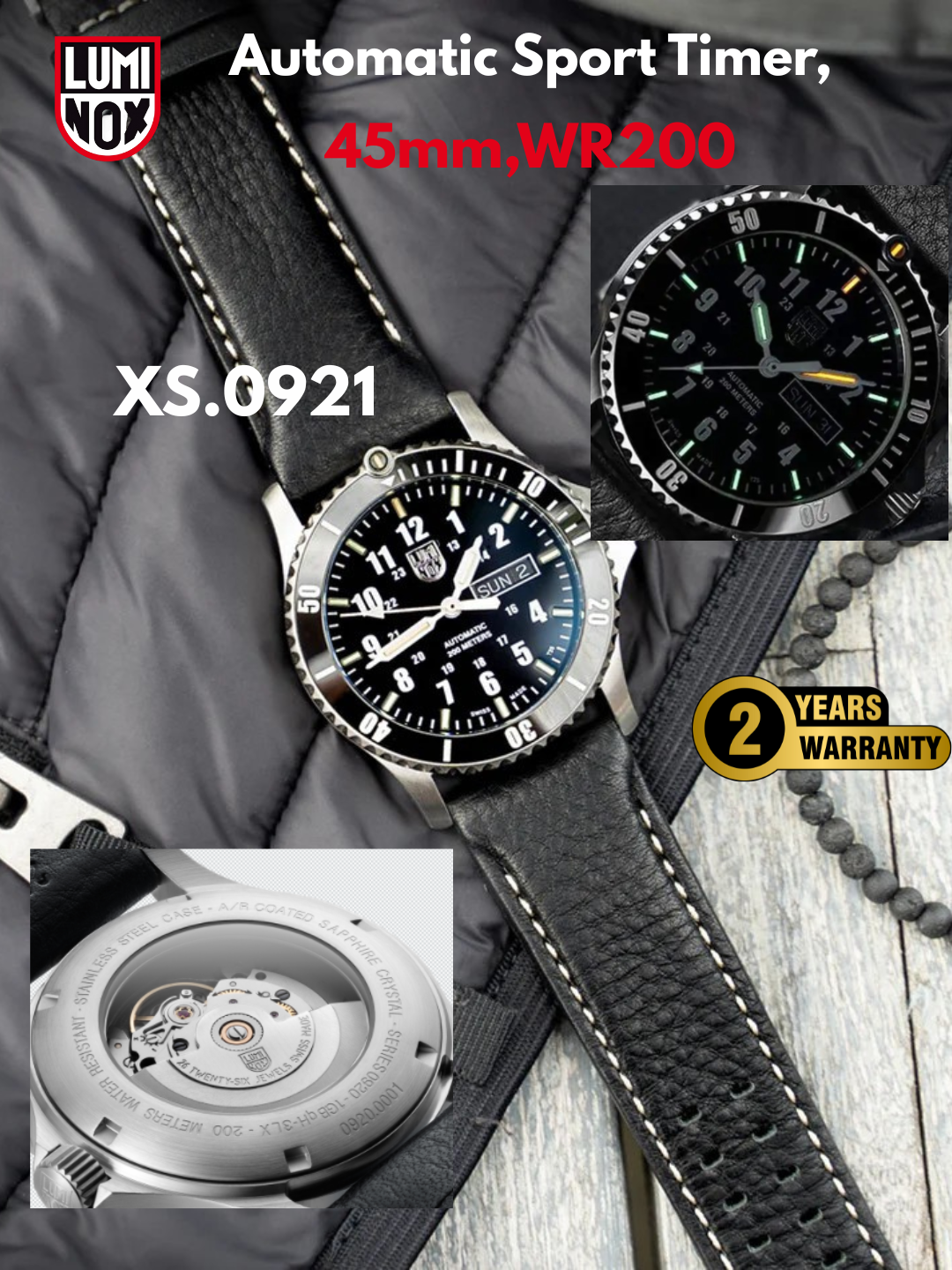 Швейцарские автоматические, Luminox SPORT TIMER,42mm, водонепроницаемые, Подсветка, XS.0921