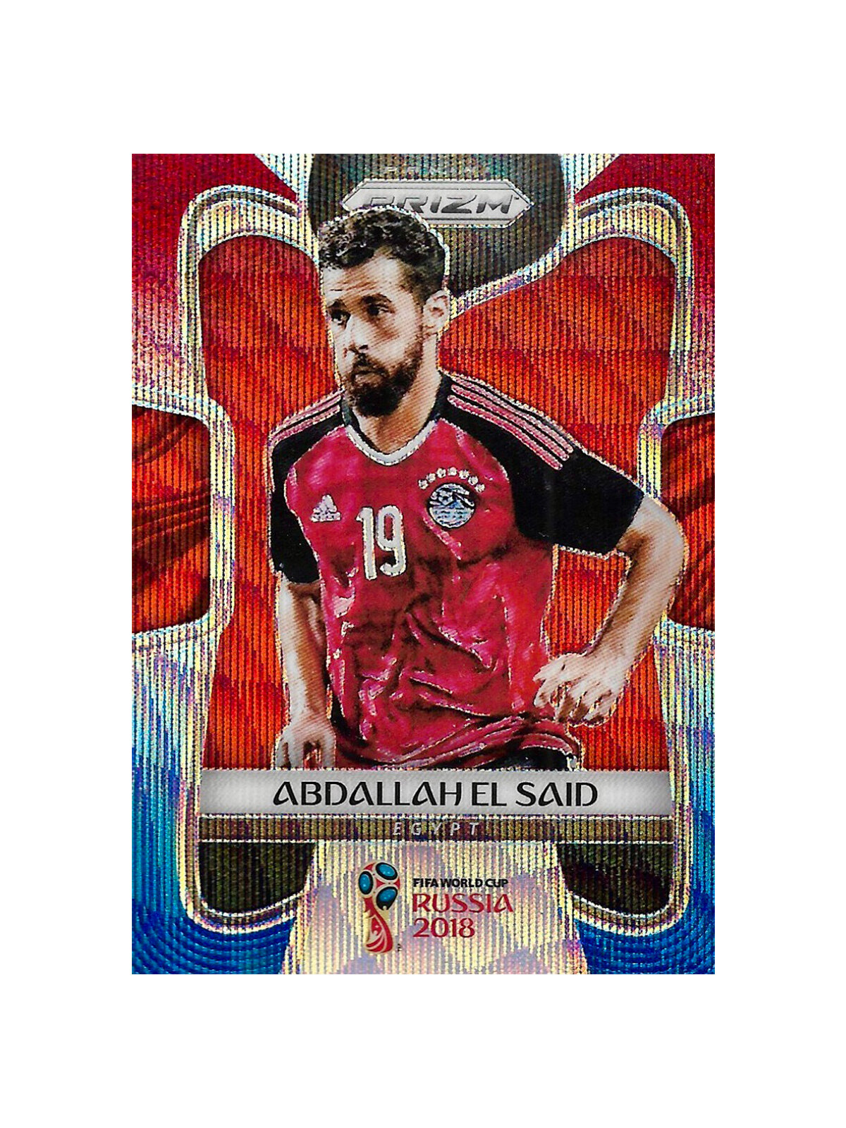 Коллекционная карточка Panini Prizm FIFA World Cup Russia 2018: #55 Abdallah El Said - Red Blue Wave