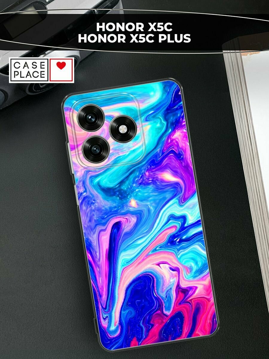 Чехол на Honor X5c/X5c Plus / Хонор X5c/X5c Плюс с принтом Потеки краски