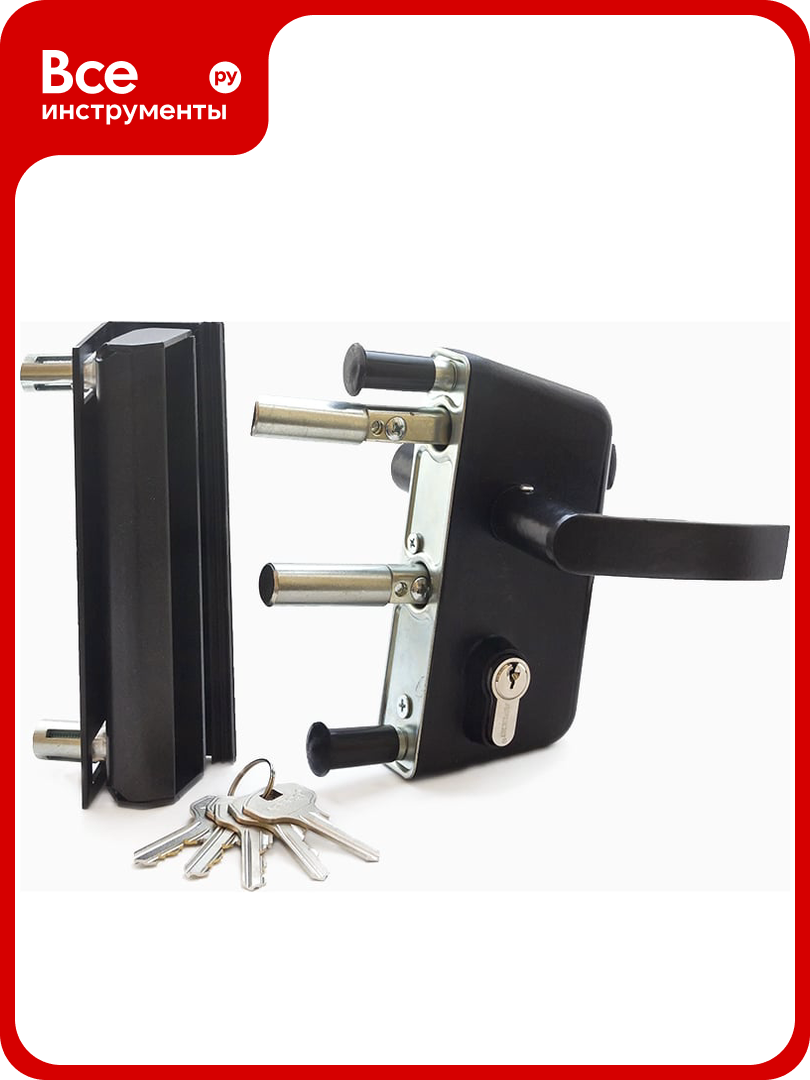 Замок врезной для калиток Симеко ЗК-40 полный комплект А1530