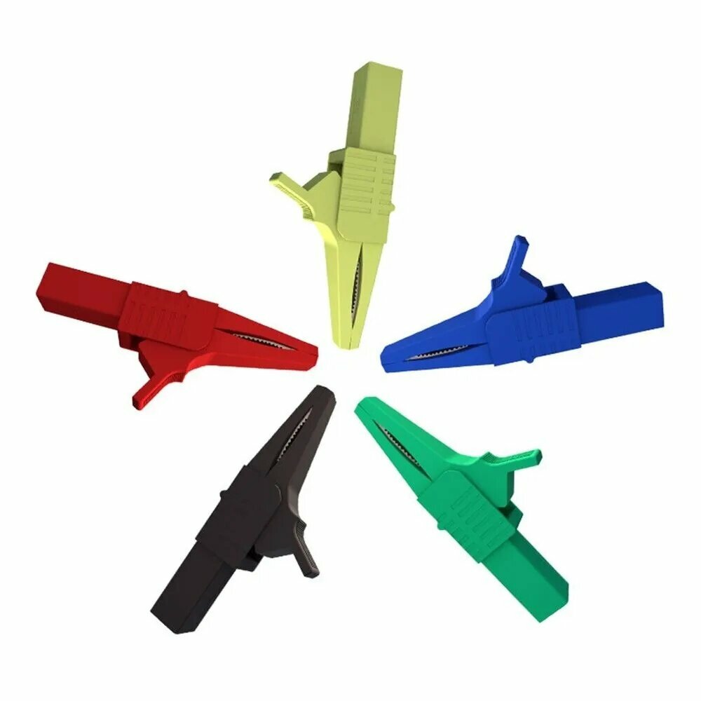 5ШТ Медные Зажимы типа "Крокодил" 1000V/32A 4 мм Банановые Тестовые Зажимы для Мультиметра