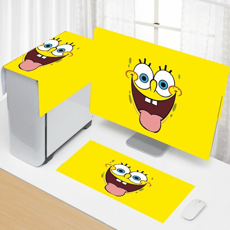 Милый мультяшный компьютерный пылезащитный чехол для стола, простой универсальный защитный чехол для ЖК-монитора, основного блока и клавиатуры