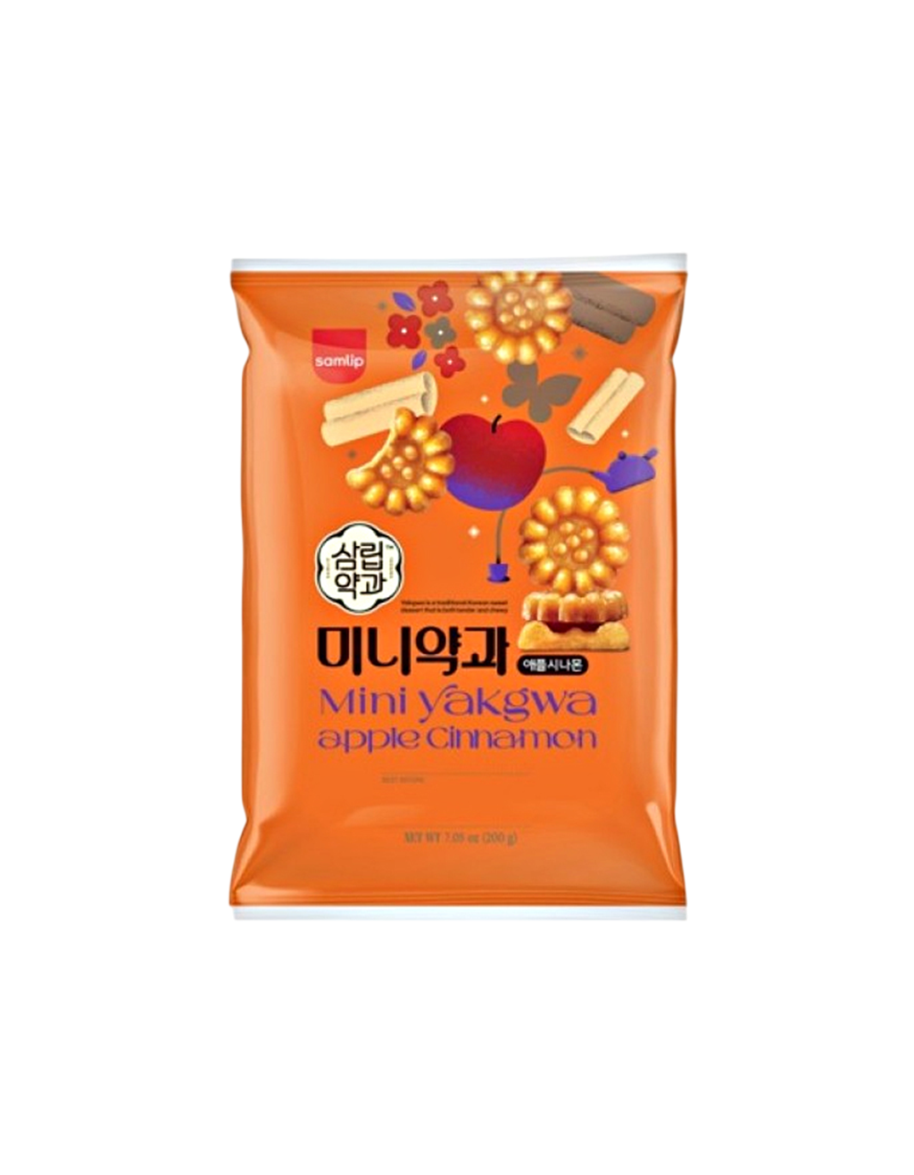 Пшеничное печенье Mini Yakgwa со вкусом яблока и корицы 200 г, Южная Корея