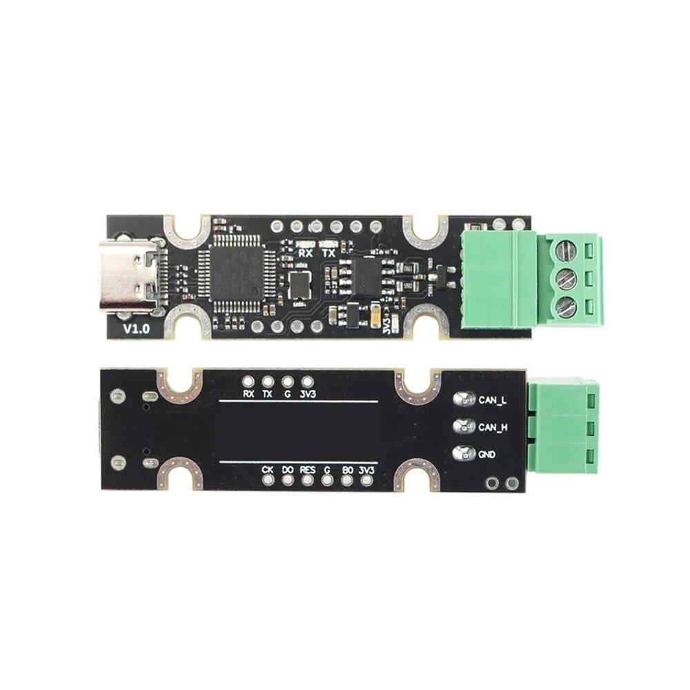 Адаптер USB-CAN с чипом STM32F072 поддерживает CAN2.0A и B, используемый для прошивки CAnable/CandleLight/Klipper